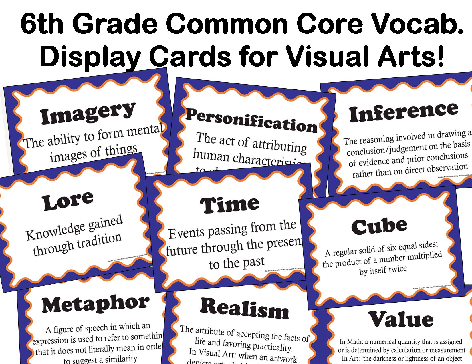 The SmARTteacher Resource Common Core Language Arts Vocabulary For The SmARTteacher Resource Common Core Language Arts Vocabulary For
